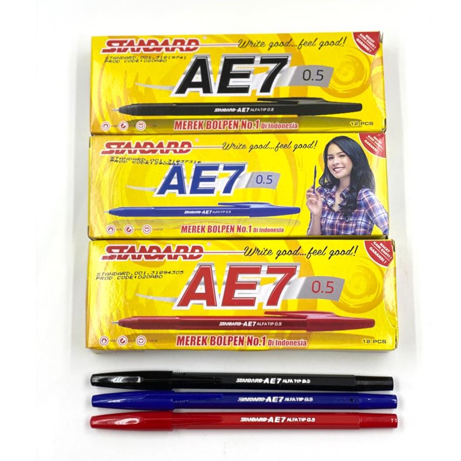 Jual BOLPEN STANDARD AE-7 / Pulpen Bolpoin Standard AE7 / AE-7 | Shopee Indonesia
