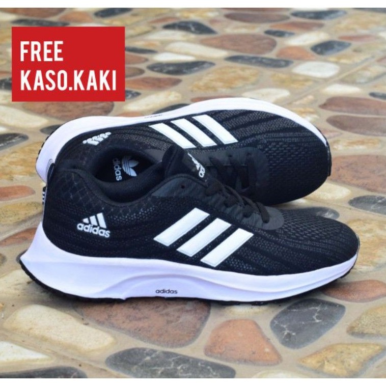 Jual sepatu Adidas Zoom Sneakers Pria Olahraga lari joging sepatu hitam ...