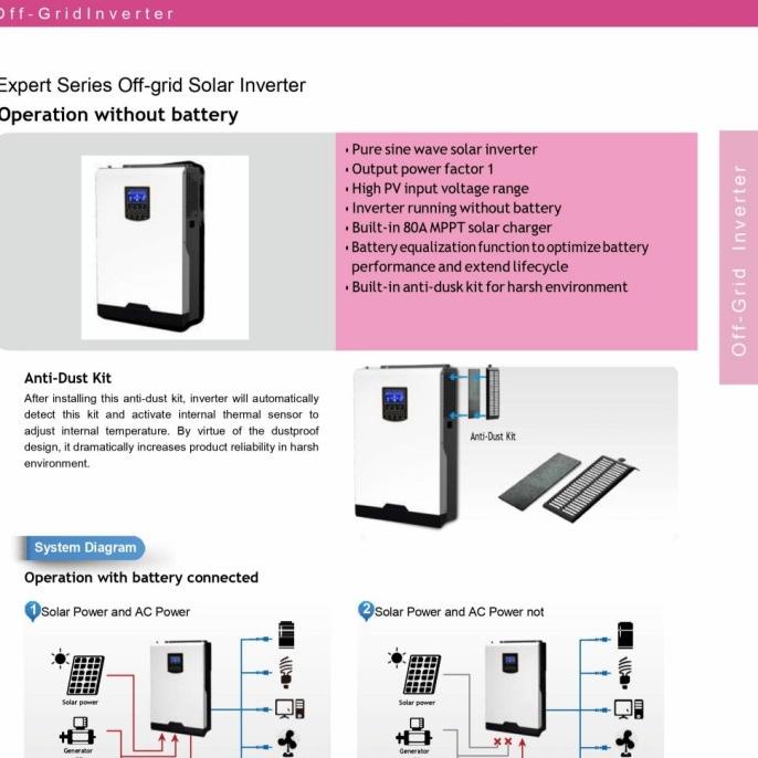 Jual Solar Hybrid Off Grid Inverter 5000W 5000Va 48V Pararel Panel ...