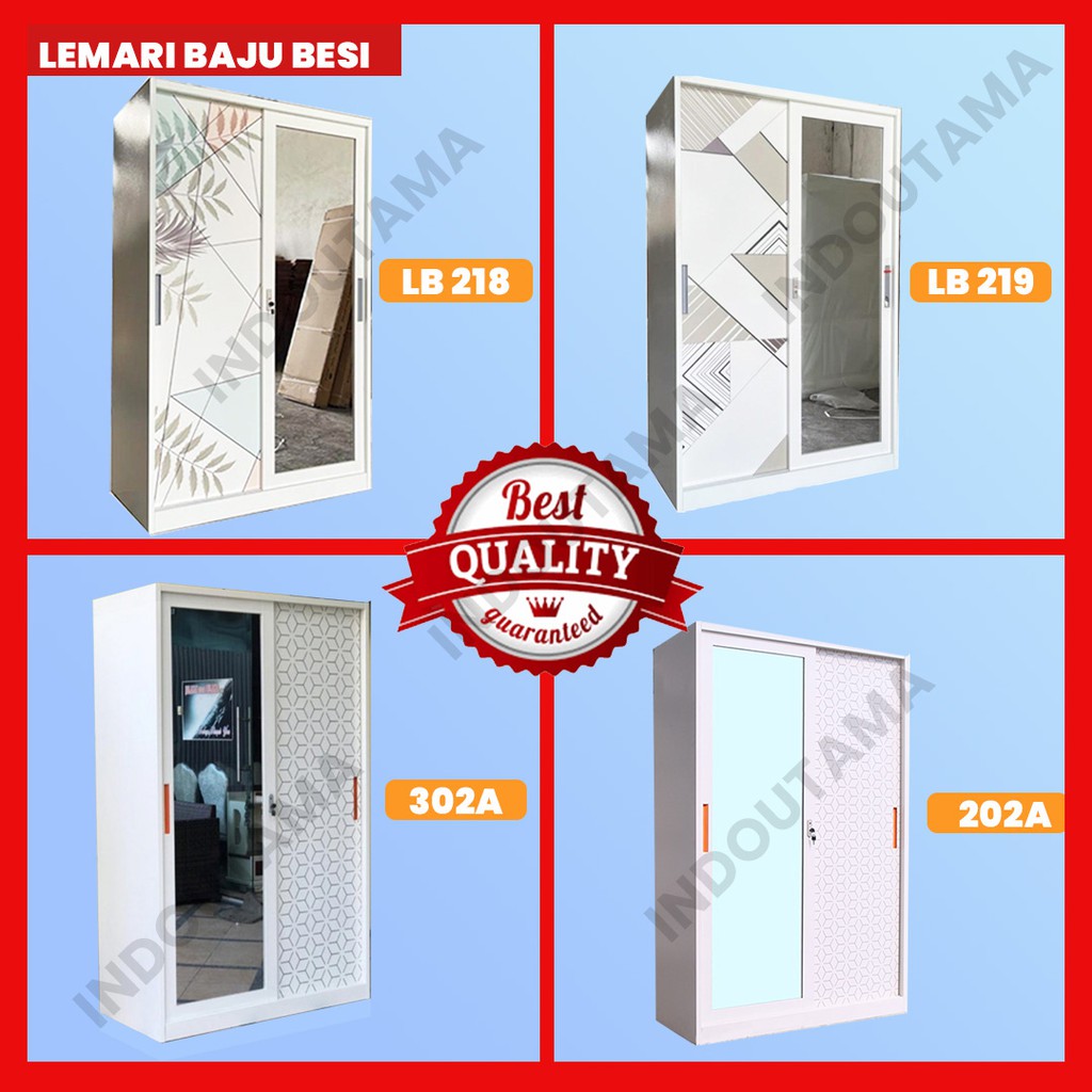 Jual Lemari Baju Besi - Lemari Pakaian Besi Sliding / 2 Pintu / 3 Pintu | Shopee Indonesia