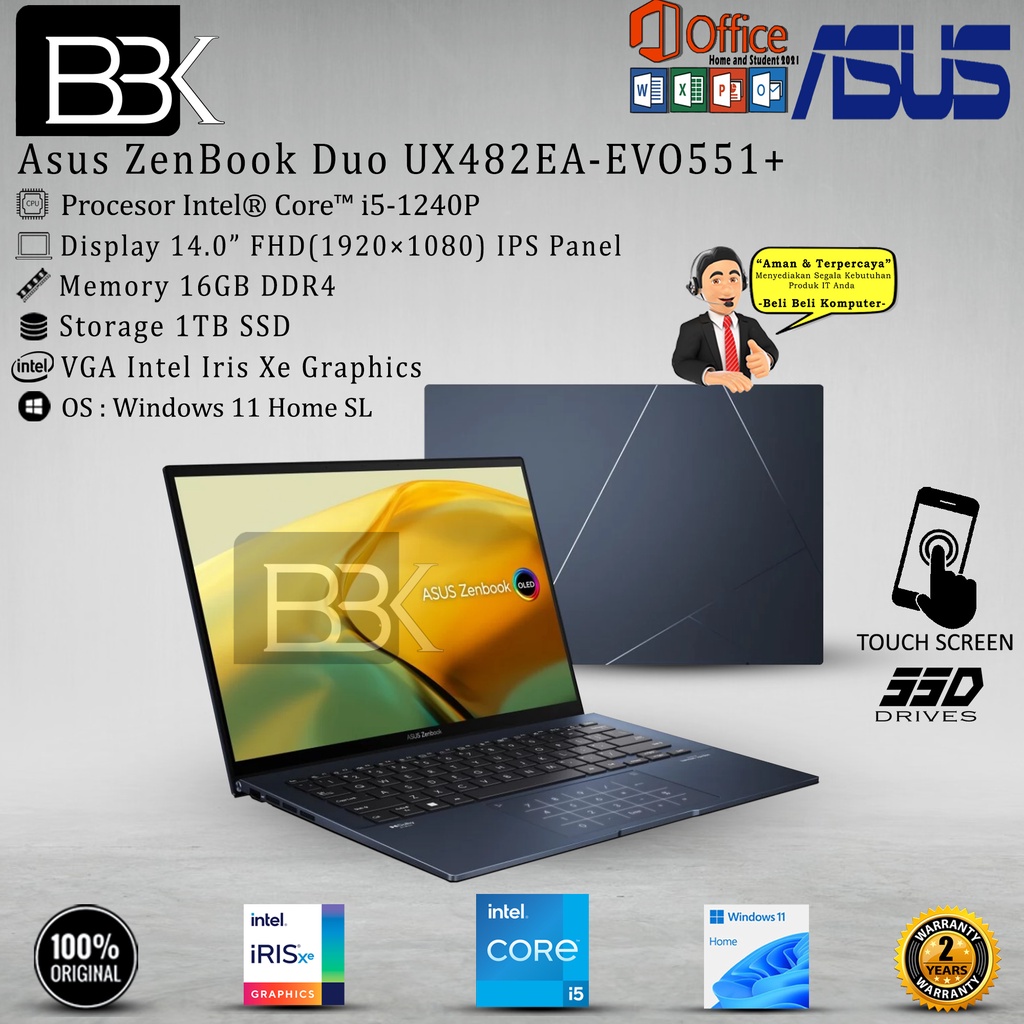 Jual ASUS Zenbook 14 OLED UX3402ZA i5-1240P/ 16GB/ 1TB/14" OLED/ WIN11 ...