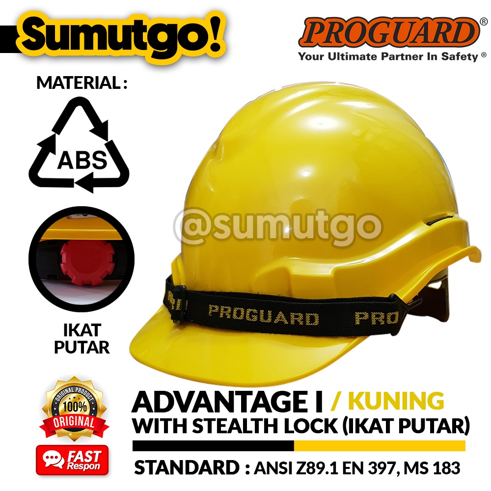 Jual Helm Safety Proguard Advantage 1 Kuning + ikat Putar + Tali Dagu ...