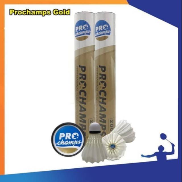 Jual SHUTTLECOCK PRO CHAMPS 200 GOLD ORIGINAL | Shopee Indonesia