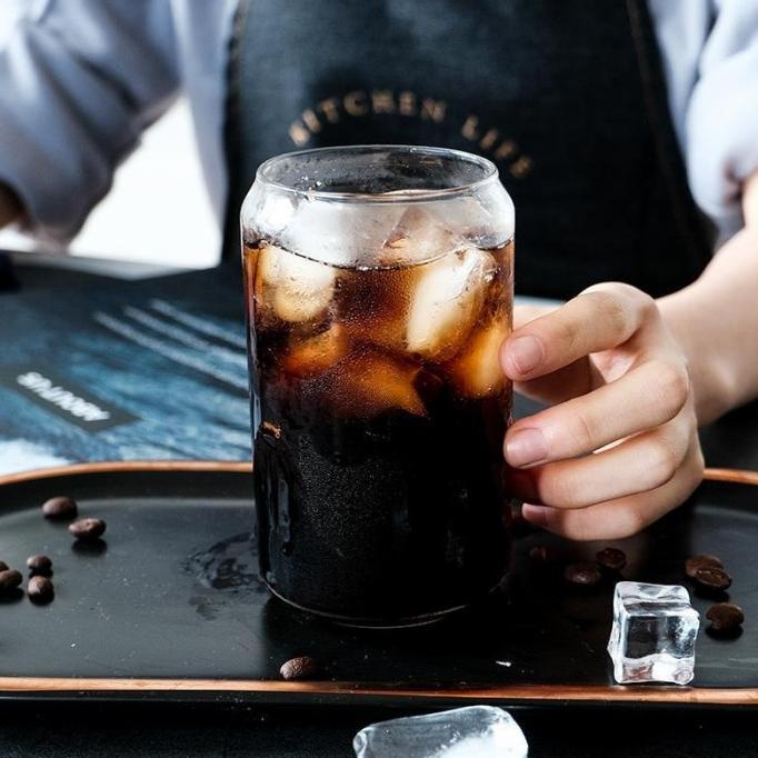 Jual LETUZl Gelas Kaca Borosilicate Desain Unik Kaleng Minuman Kopi Teh Jus | Shopee Indonesia