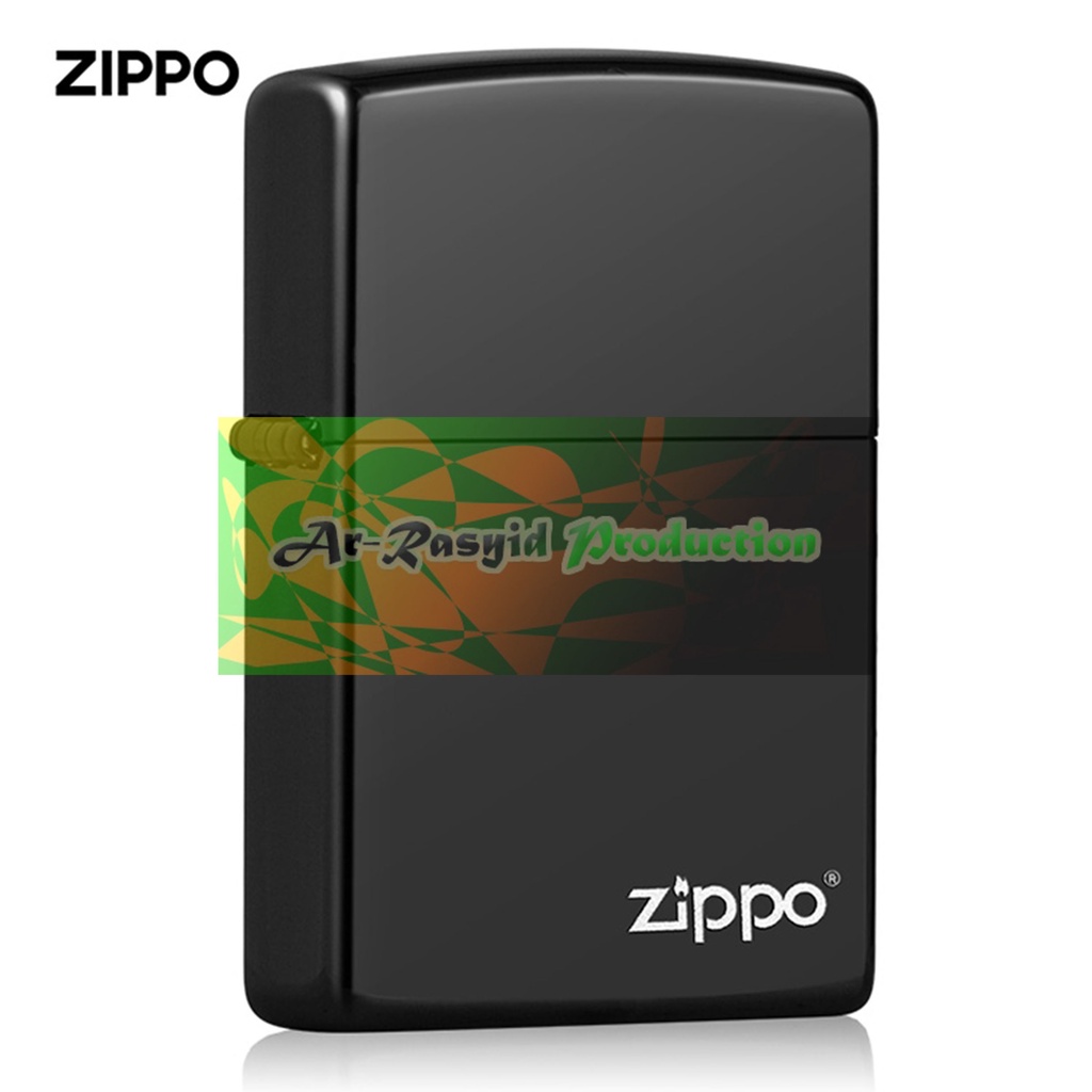Jual Korek Api Roda Minyak Zippo Matte Black Hitam Logo Bawah 218 ZL | Shopee Indonesia