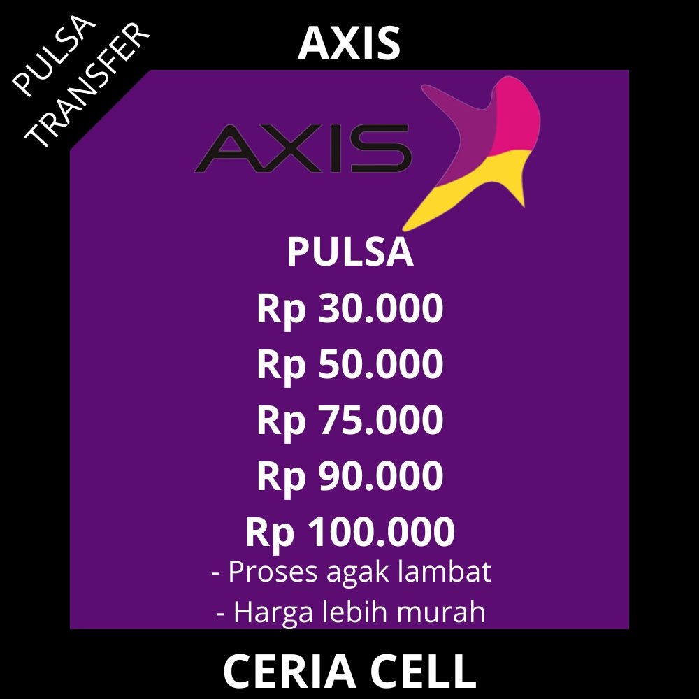Jual PULSA TRANSFER AXIS MURAH MERIAH TERMURAH DI SHOPEE PROSES CEPAT ...