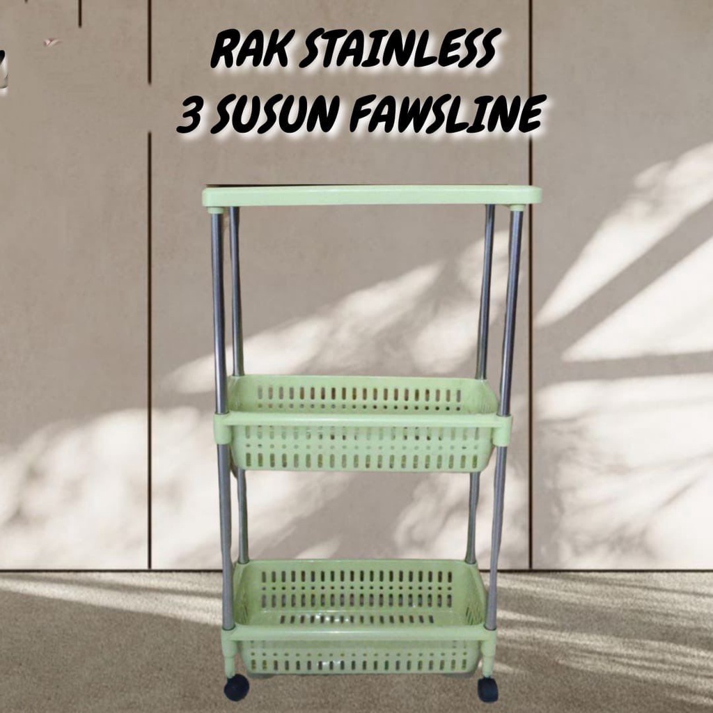 Jual Rak Stainless 3 Susun Fawsline/Rak Serbaguna Rak Dapur Rak Kamar ...
