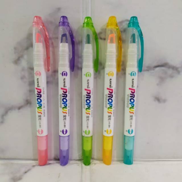 Jual Uni Propus Window Soft Color Double-Sided Highlighter-40mm/0.6mm ...
