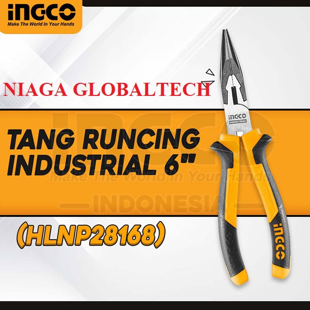 Jual INGCO TANG RUNCING TANG LANCIP INDUSTRIAL LONG NOSE PLIER INGCO ...
