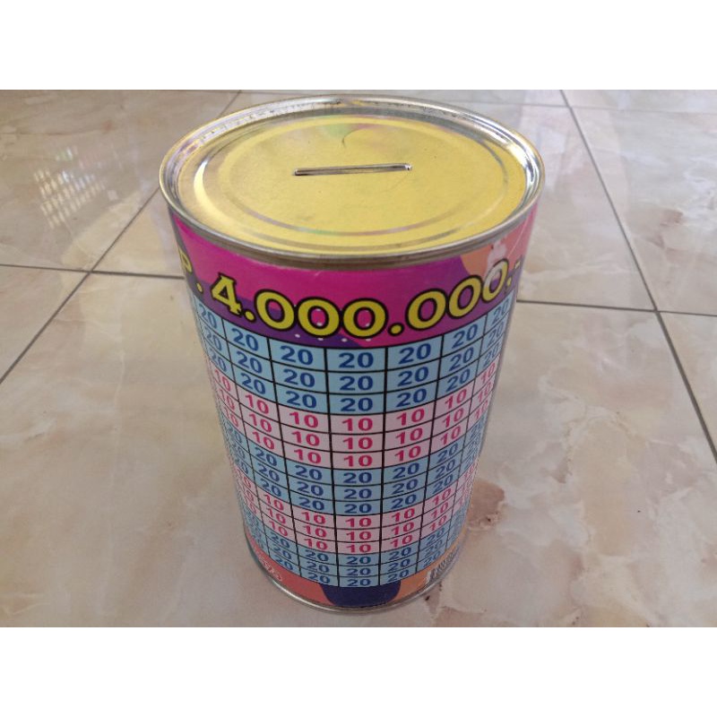 Jual celengan target ukuran besar/celengan kaleng | Shopee Indonesia