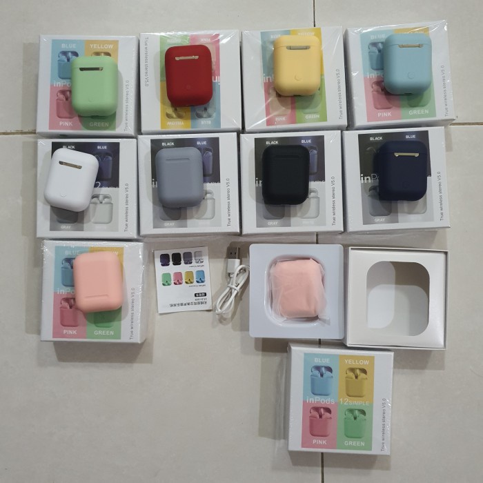 Jual 0Gfg Headset Bluetooth Inpods I12 Tws Macaron Earphone Bluetooth ...