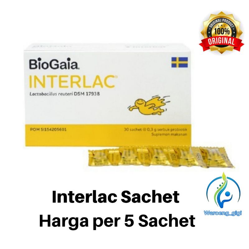 Jual Interlac Probiotik Sachet ECER ( Harga per 5 Sachet) | Shopee ...