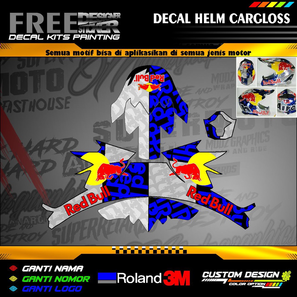 Jual Decal Stiker Helm Cargloss Redbull | Shopee Indonesia