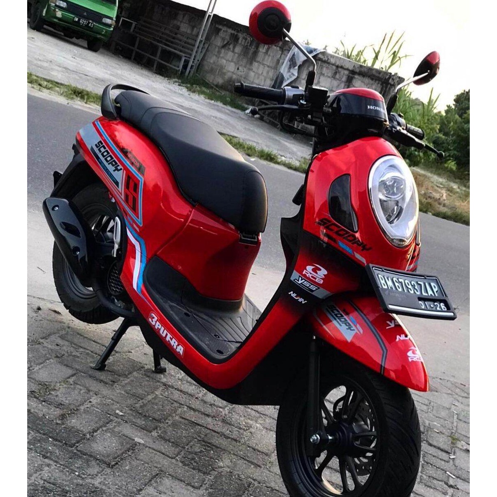 Jual DECAL FULL BODY SCOOPY 2021 MERAH MENGKILAP | Shopee Indonesia