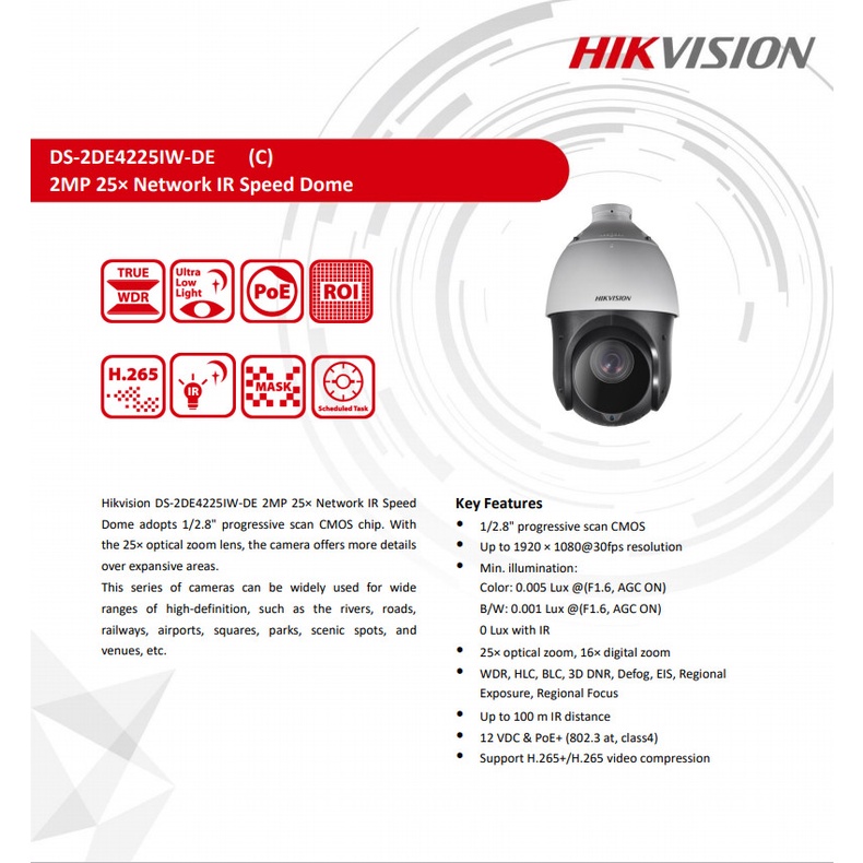 Jual IP CAM HIKVISION DS-2DE4225IW-DE 2MP 25X Network IR PTZ Camera | Shopee Indonesia
