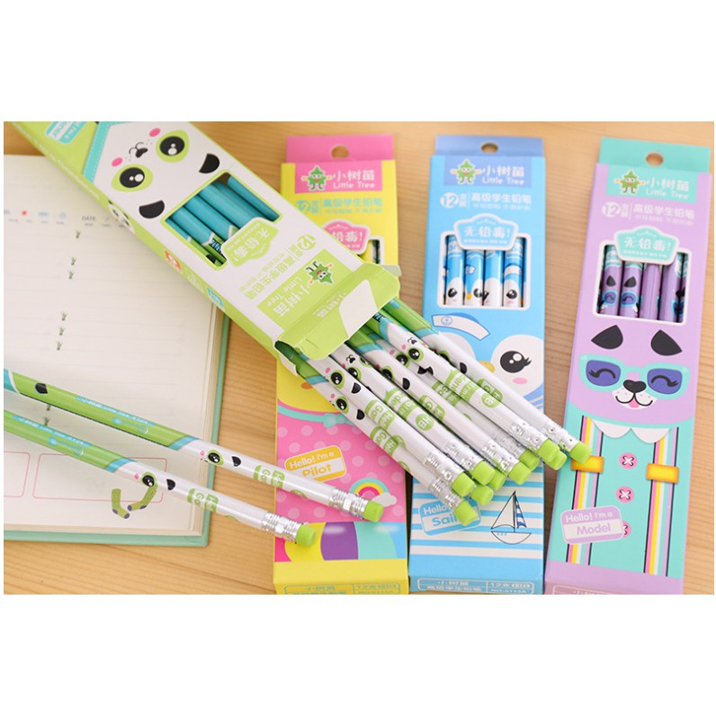 Jual Pensil kayu karakter lucu isi 12 pcs | Shopee Indonesia