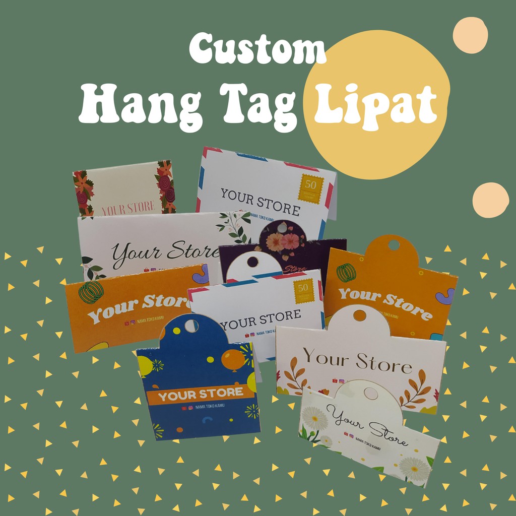 Jual Custom Hangtag Label Produk Lipat Olshop Kemasan Free Design Murah ...