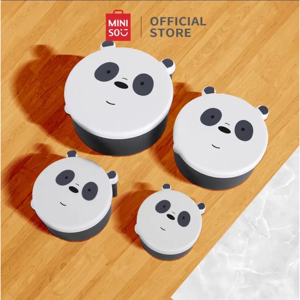 Jual Miniso official We Bare Bears 4in1 bento box / tempat bekal miniso ...