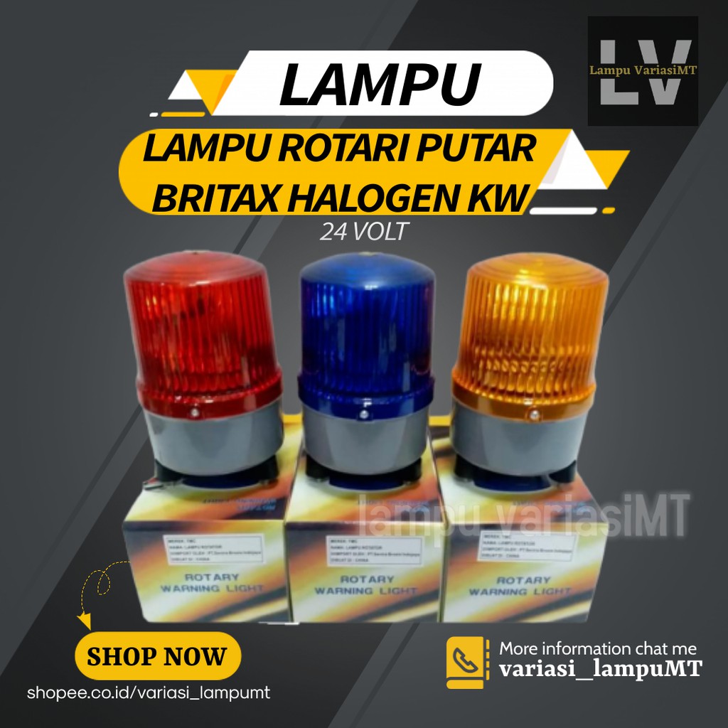 Jual Lampu Rotari Rotary Putar Britax Halogen KW Forklift Mobil Truck ...