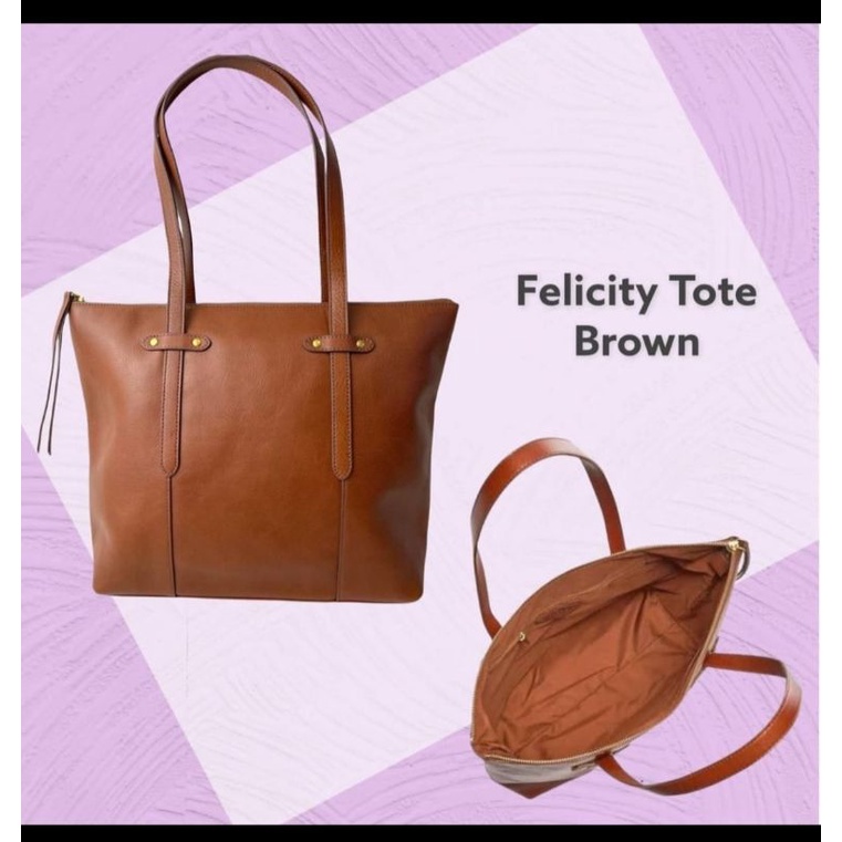 Jual Fossil Felicity Tote Bag Brown | Shopee Indonesia