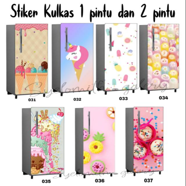 Jual STIKER KULKAS 1 PINTU DAN 2 PINTU MOTIF ICE CREAM | Shopee Indonesia