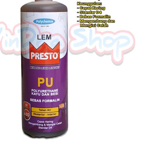 Jual Lem Presto PU Polyurethane untuk Kayu dan Besi 650 Gram | Shopee ...