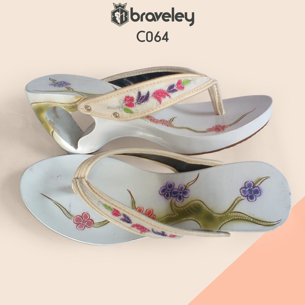 Jual Sandal Kelom Geulis Bahan Kayu Mahoni Ringan Hak 7 CM Sandal Kondangan Cantik Elegan C064 ...