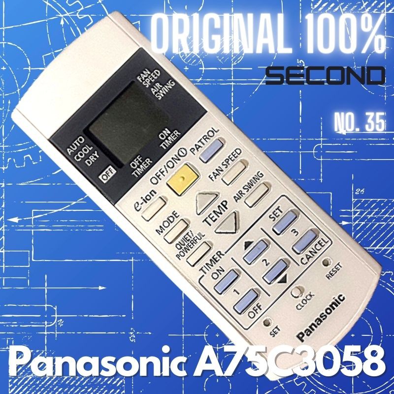 Jual Remote AC Panasonic A75C3058 E Ion Patrol Original Second Murah ...