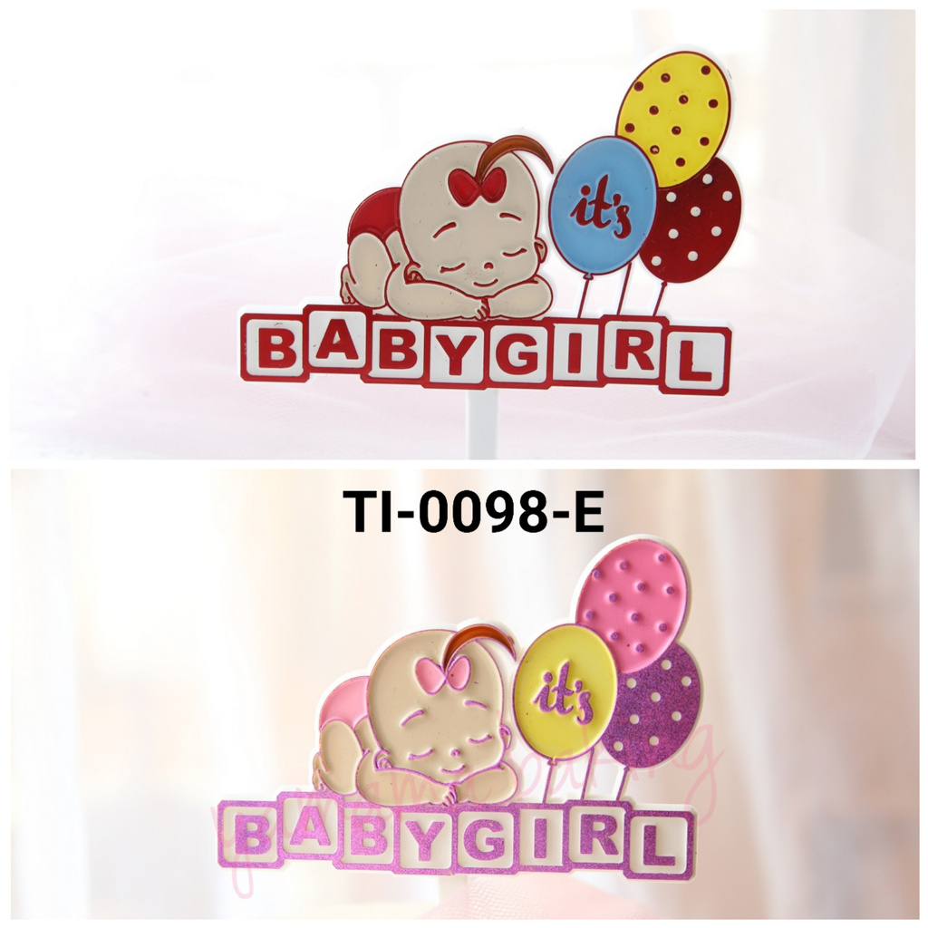 Jual GR-TI-0098 Cake topper plastik baby girl one month old manyue ...