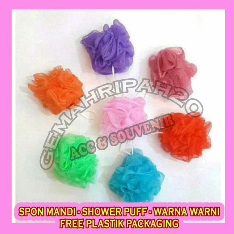 Jual Spon Mandi - Shower puff varian 30gr - warna warni | Shopee Indonesia