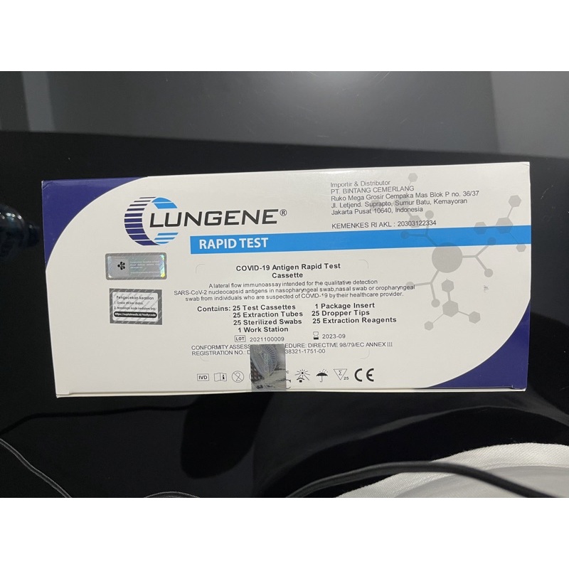 Jual Lungene antigen swab biru isi 25 pcs | Shopee Indonesia