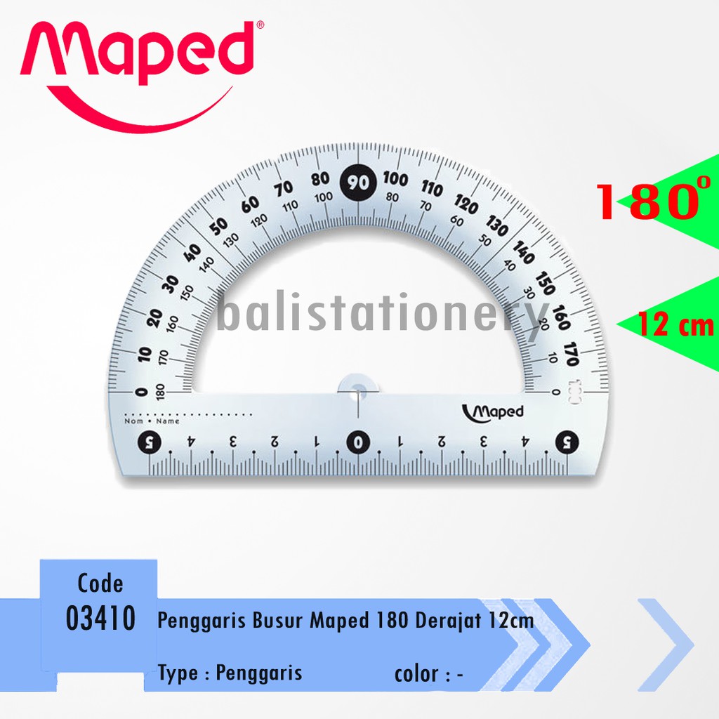 Jual Penggaris Busur Maped 180 Degree 12cm | Shopee Indonesia