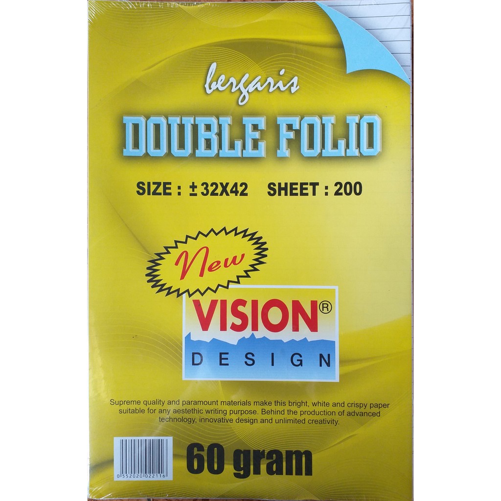Jual DOUBLE FOLIO BERGARIS 200 LBR KERTAS DOUBLE FOLIO | Shopee Indonesia