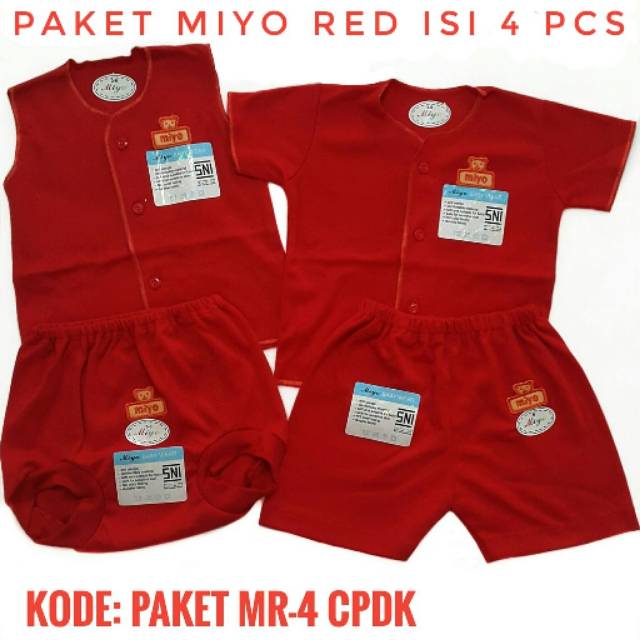 Jual MIYO BABY WEAR - PAKET MIYO RED 4 IN 1/ BAJU BAYI MIYO | Shopee ...