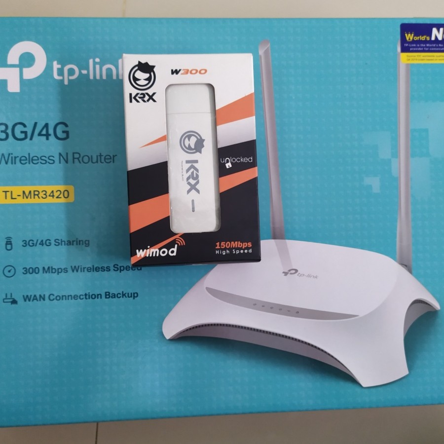 Jual Paket WiFi Router Modem Wimode KRX W300 LTE 4G dan TP-LINK MR3420 ...