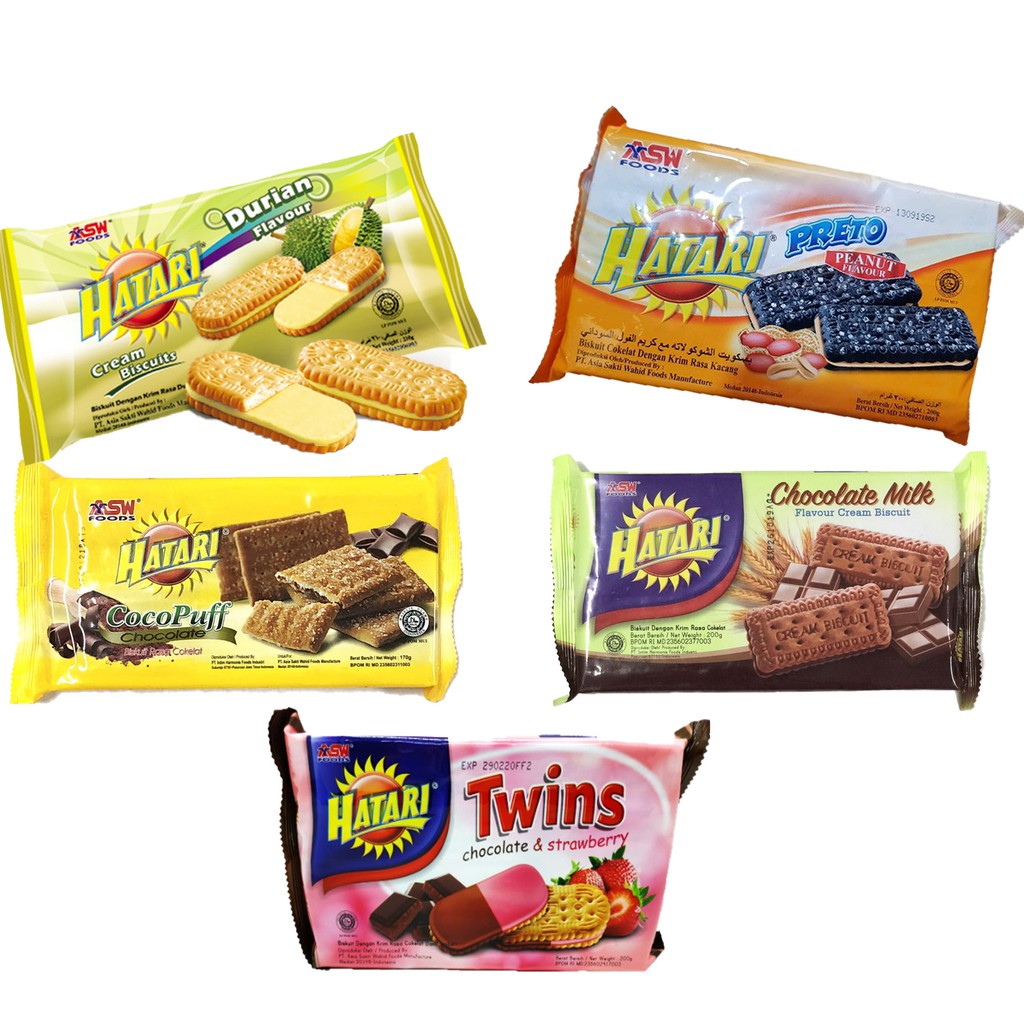 Jual Hatari Biskuit Wafer Coklat Twins Kacang Peanut Cocopuff Durian ...