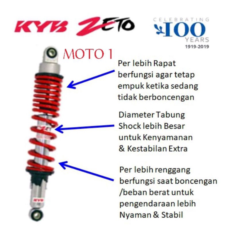 Jual Shock Breaker KYB-ZETO - ZT5050 S Series 350 EMPUK (supra x, supra x125) | Shopee Indonesia