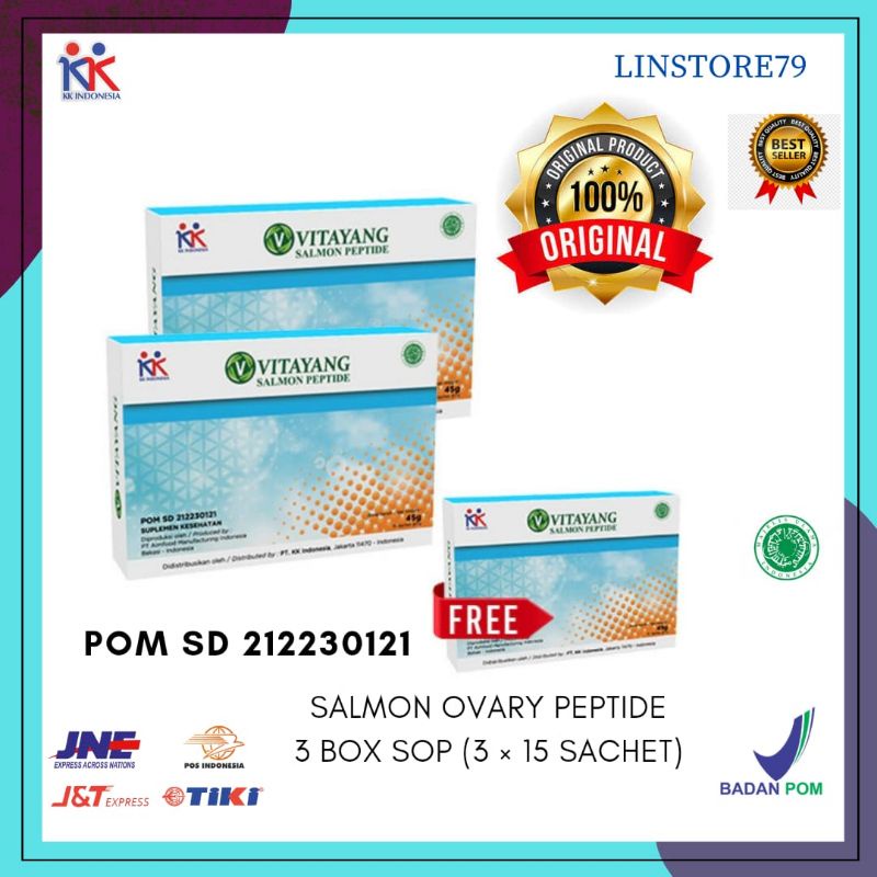 Jual Salmon Ovary Peptide /Vitayang SOP 3 Box isi @ 15 sachet/ box ...