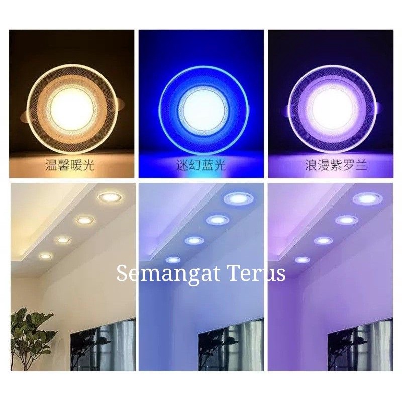 Jual Lampu downlight 9watt 3 warna / panel led 3 warna / lampu led 3 ...