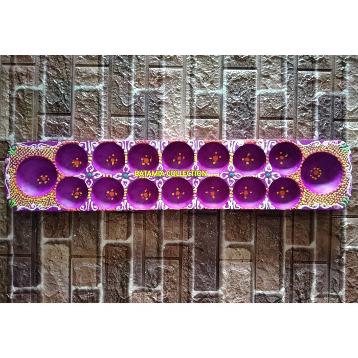 Jual F022B0 Congklak Kayu Lurus Motif Batik Mainan Tradisional Anak ...