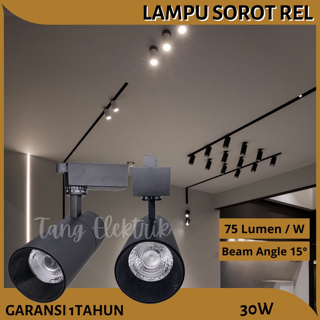 Jual Lampu Sorot Rel Track LED Tracklight Spotlight 30W Garansi ...