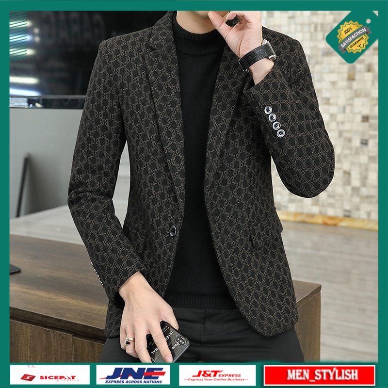 Jual Blazer Pria Casual Premium 2022 New Men Blazers Slim Fit Wedding ...