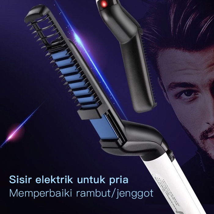 Jual Sisir styling Pria Sisir Elektrik Pelurus Rambut Pria Multifungsi ...