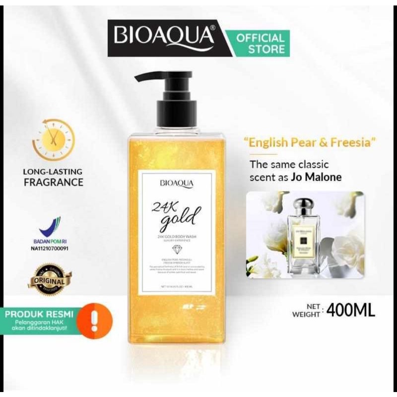 Jual BIOAQUA BODY WASH GOLD 24K 400ML | Shopee Indonesia