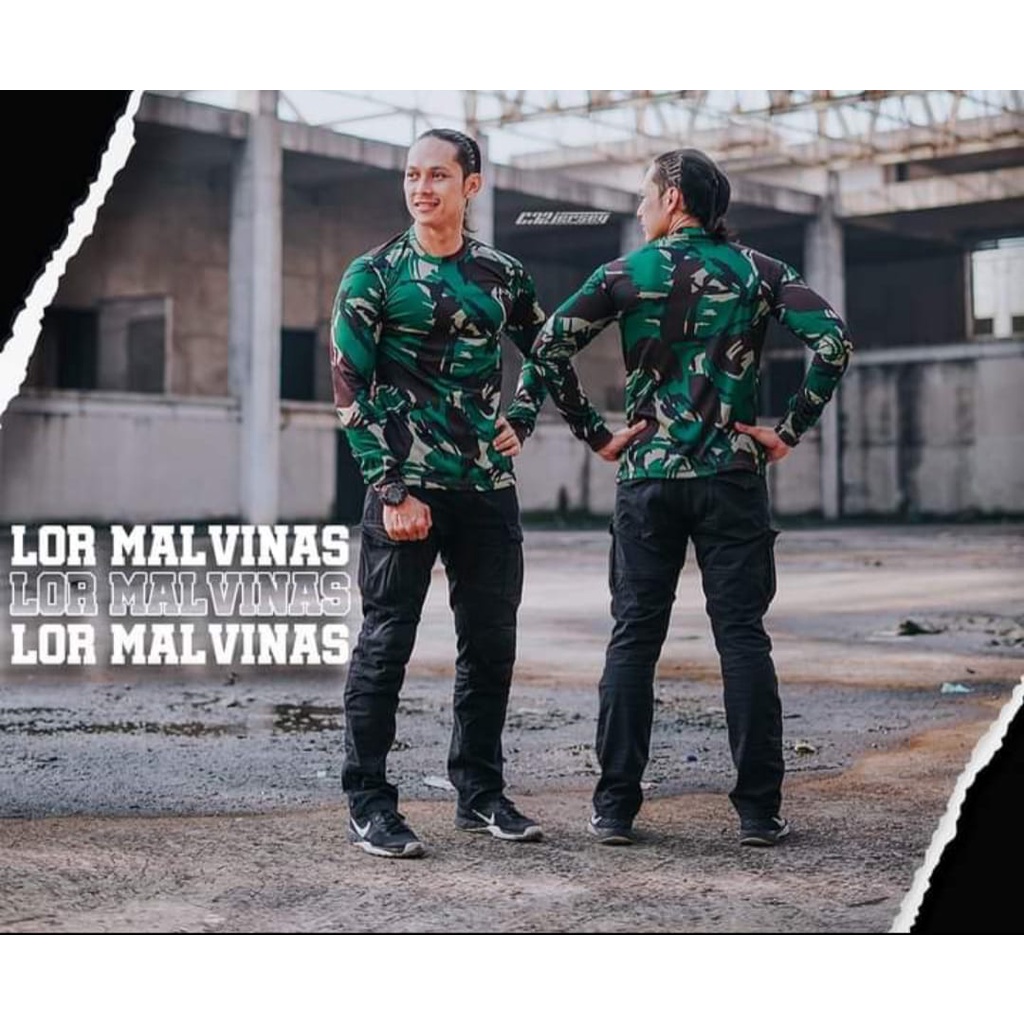 Jual KAOS LORENG TNI MALVINAS DRYFIT TANGAN PANJANG | Shopee Indonesia
