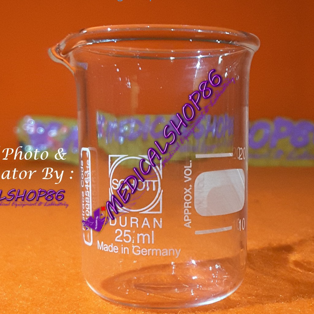 Jual BEAKER GLASS 25ml LOW FORM - DURAN | 21 106 1406 | Shopee Indonesia