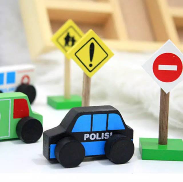 Jual Mainan edukasi kayu edukatif anak Miniatur Rambu Lalu Lintas ...