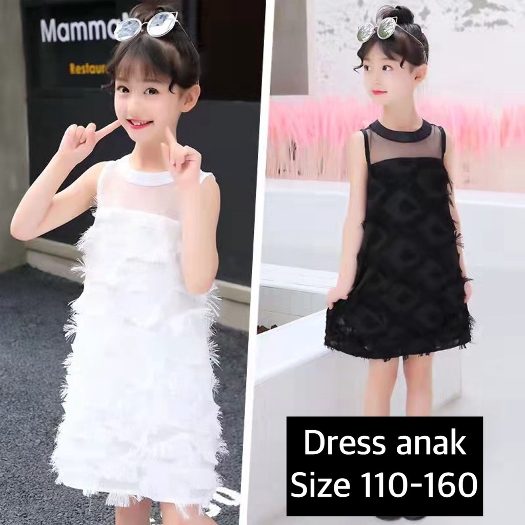 Jual (LOLI-JKT) BD-161 DRESS ANAK CEWEK PLAIN FUR SIZE 110-160 | Shopee Indonesia
