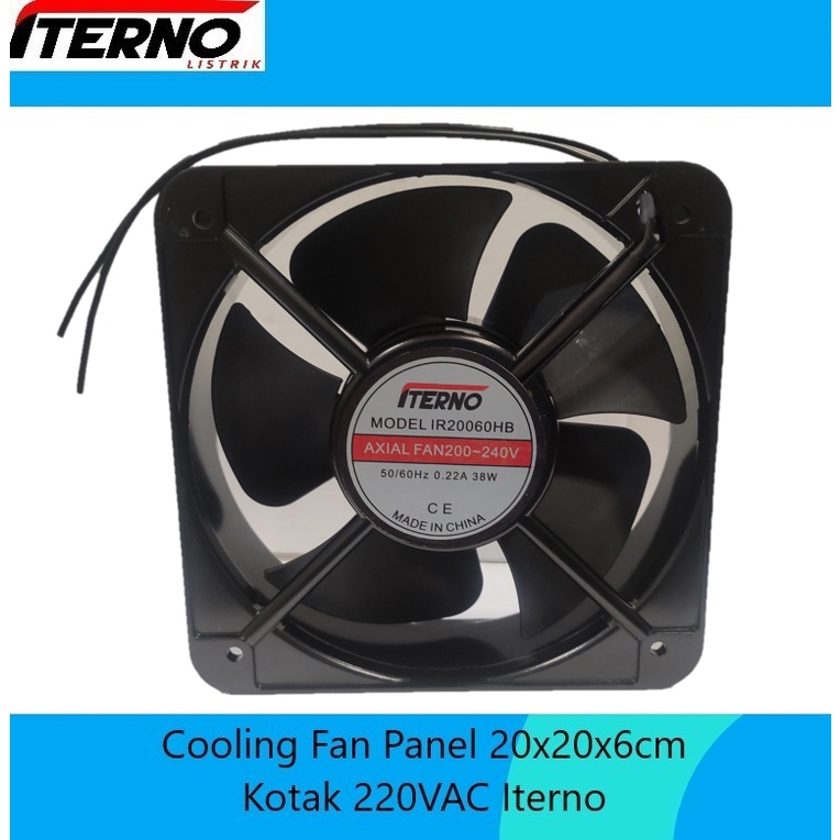 Jual Cooling Fan Panel 20cm AC220V 20x20x6cm 8in Kotak 220VAC Iterno ...