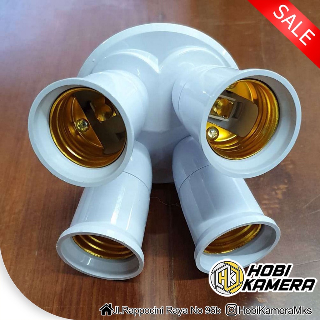 Jual Fitting / soket lampu E27 Cabang 4 Lampu Bohlam Studio Softbox | Shopee Indonesia